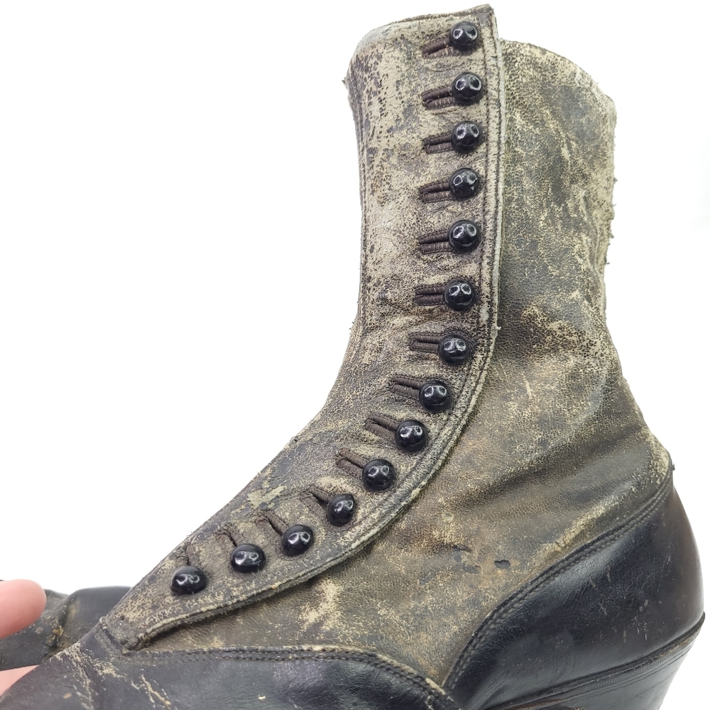 Antique Victorian Edwardian Leather Button Up Boots W… - Gem